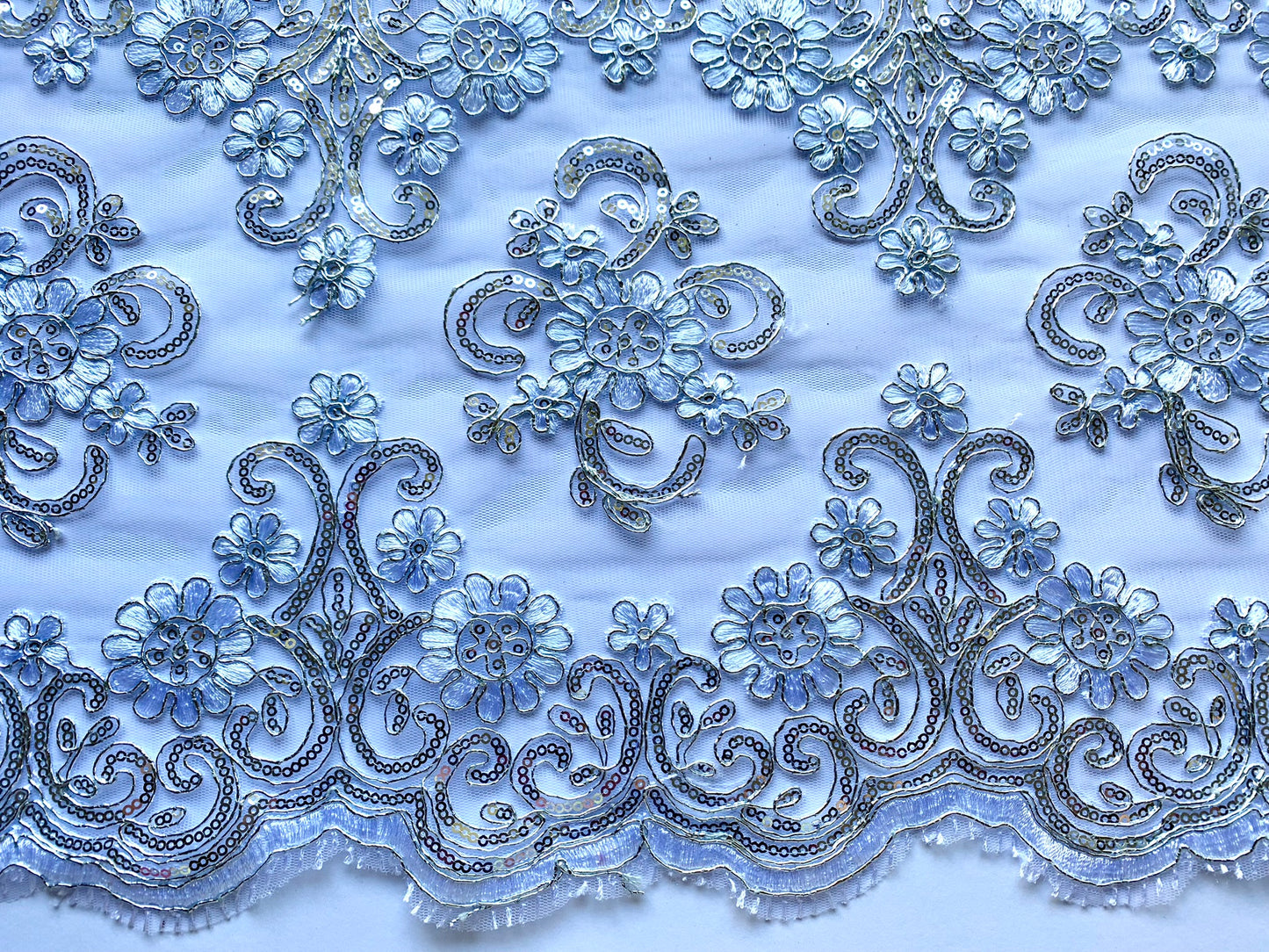 Lily Lace Border - Silver and White – Babushka Dance Supplies