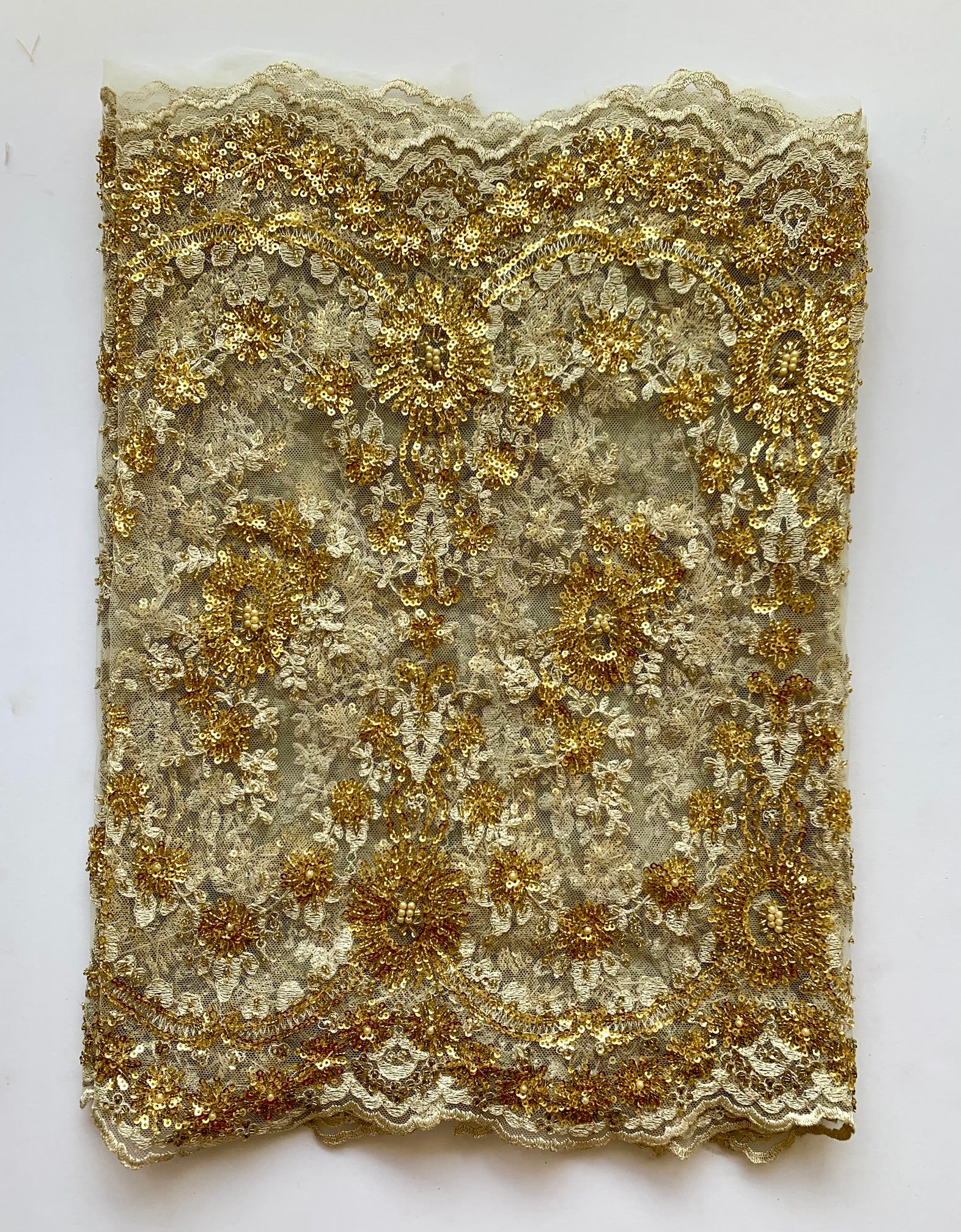 Beaded Lace Border - Cream and Gold – Babushka Dance Supplies