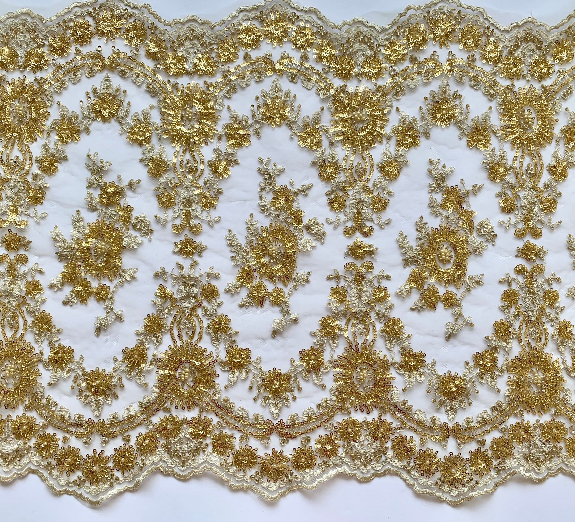 Beaded Lace Border - Cream and Gold – Babushka Dance Supplies